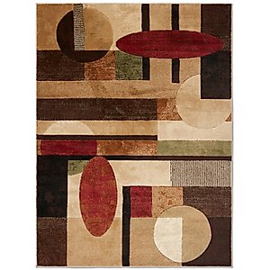 Home Dynamix Tribeca Jasmine Modern Area Rug, Abstract Brown/Red, 39"x55"