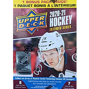 2020/21 Upper Deck Extended Series NHL Hockey Blaster Box - 7 Packs per Box - 8 Cards per Pack - Collect Young Guns Rookie Cards