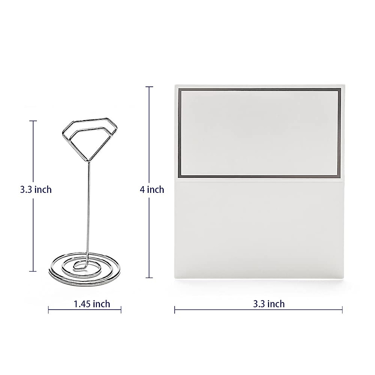 Jofefe 24Pcs Unique Table Number holders with 24Pcs Place Cards, Place Card Holder, Table Card Holders, Table Number Stands, Photo holder Name Card Picture Clips for Wedding, Birthday Party