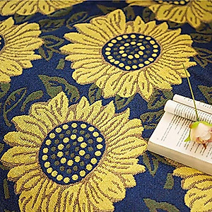 PHNAM Sunflower Throw Blanket with Fringe for Couch Bed Soft Decorative Cozy Cotton Woven Knit Warm Bed Throws Reversible for Chair, Sofa, Living Room, Bedroom (51x70.8 inches) (Sunflower)