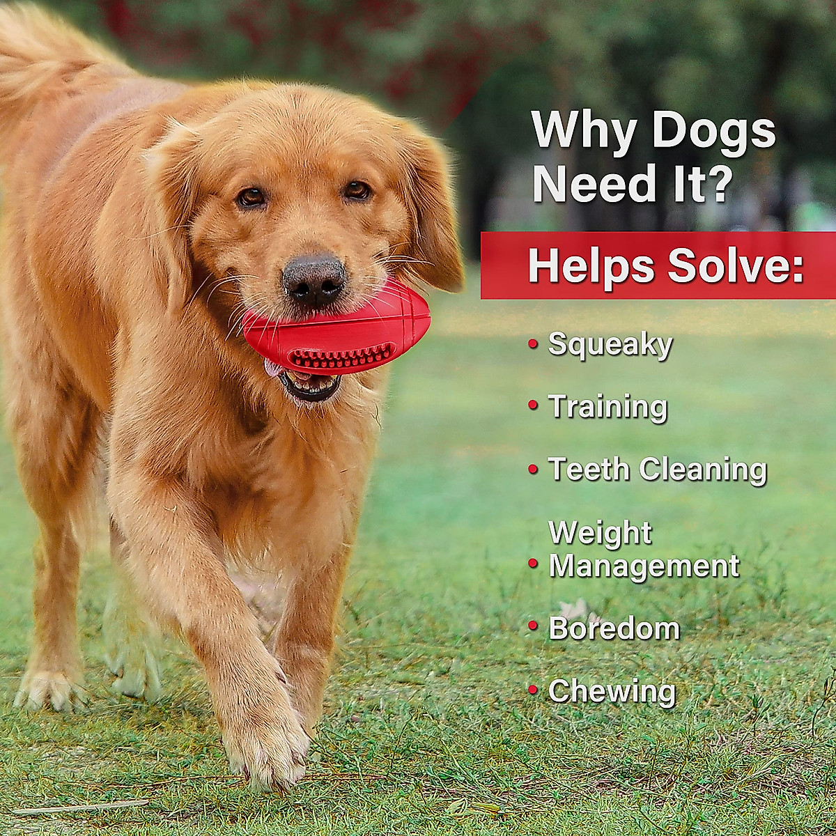 Kseroo Dog Toys for Aggressive Chewers Large Breed, Dog Squeaky Toys for Large Medium Aggressive Chewers Dog Chew Toys, Football Rubber Tough Dog Toy Safe Puppy Teething Chew Toy Birthday