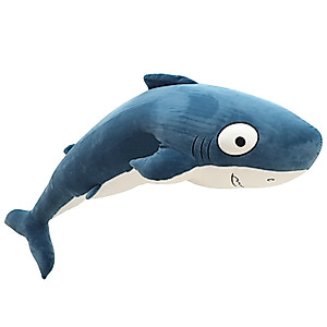 HAIJUNYA 48” Blue Giant Sharks Plush,Large Whale Shark Stuffed Animals, Big Ocean Sea Fish Squishy Body Pillow Soft Plushies Toys,Gifts for Kids Girls Boys, Birthday,Easter