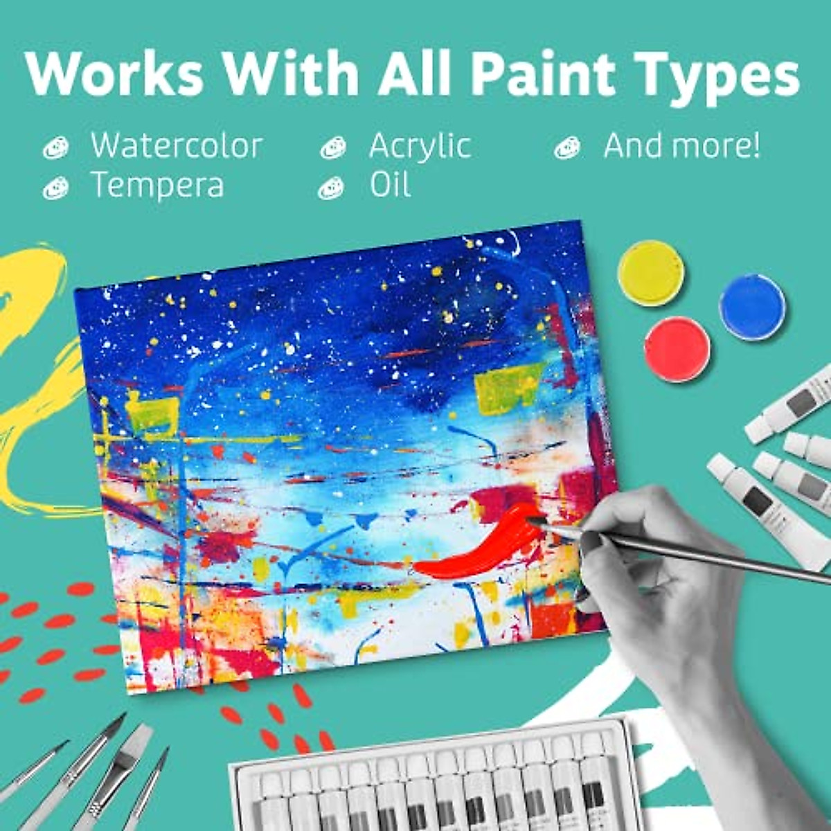 Artlicious Canvases for Painting - Pack of 12, 8 x 10 Inch Blank White Canvas Boards - 100% Cotton Art Panels for Oil, Acrylic & Watercolor Paint