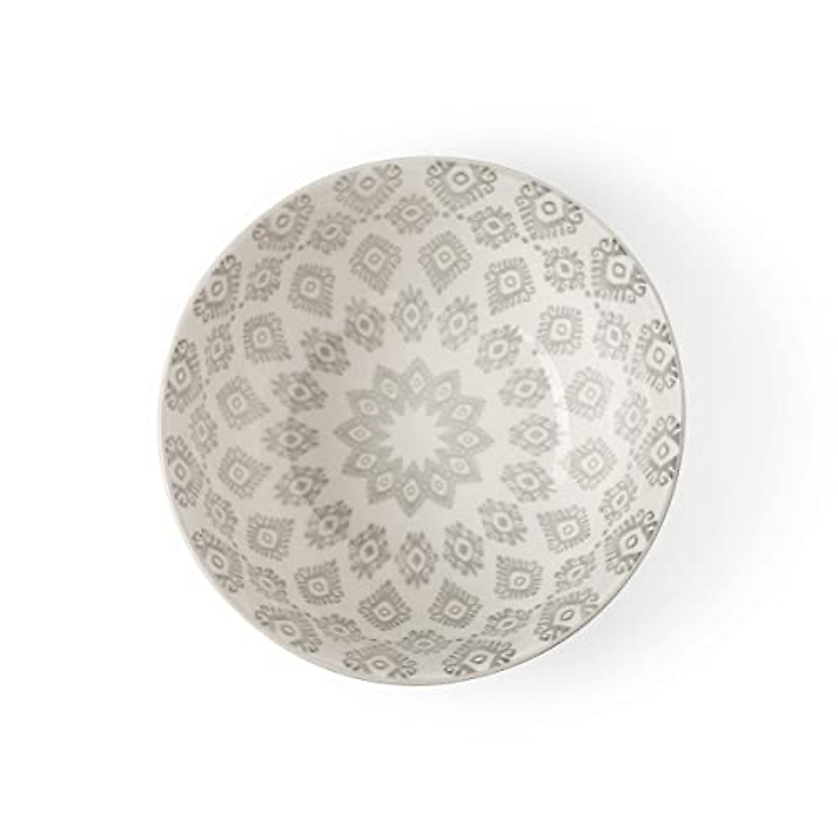 Signature Housewares Pad Print Set of 4 Assorted Bowls 6", 28oz, PP Gray