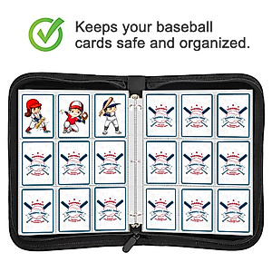 900 Pockets Baseball Card Binder for Baseball Trading Cards, Display Case with Baseball Card Sleeves Card Holder Protectors Set for Football Card and Sports Card