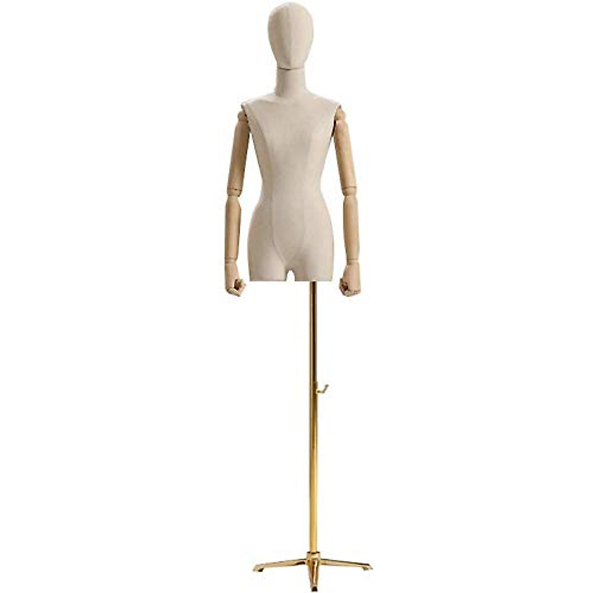 GaRcan Tailors Dummy Mannequins Female Tailors Dummy Mannequin Dressmakers Dummies Fashion Students Display Bust Wood Arm Active Height Adjustable Dressform Mannequin