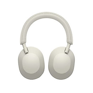 Sony WH-1000XM5 Wireless Noise Canceling Over-Ear Headphones (Silver) with Knox Gear 4-Port USB 3.0 Hub and Alloy Headphone Stand Bundle (3 Items)