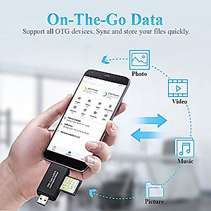 2 in 1 High-Speed Portable Memory Card Reader SD 3.0 Transport Protocol, SD Card Reader USB 3.0 to SDXC, SDHC, SD, MMC, RS-MMC, Micro SDXC, Micro SD, Micro SDHC Card and UHS-I