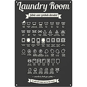Graman Laundry Care Sign Laundry Room Decor Laundry Care Symbols Laundry Room Art Laundry Room Sign Vintage Metal Signs Home Decorative Plates Bar Rules Wall Plaques 8X12inch