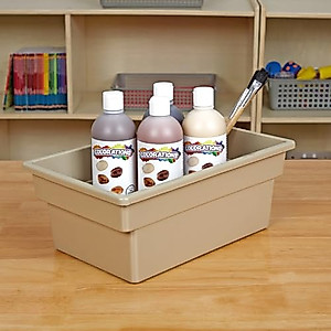 Really Good Stuff All Purpose Bins - Tan, 6 Pack