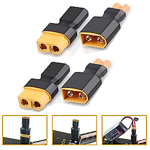 2 Pair No Wires XT30 to XT60 Plug Female Male Adapter Wireless Connector for RC FPV Drone Car Lipo NiMH Battery Charger ESC