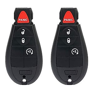 ANGLEWIDE Car Key Fob Keyless Entry Remote Replacement for Ram 4000 4500 5500 1500 2500 3500 15-17 (FCC GQ4-53T) 4 Buttons 2pad