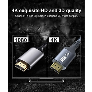 AkoaDa 4K HDMI Cable 15FT, 18Gbps High Speed HDMI 2.0 Braided Cable, 4K-60Hz HDR, Ultra HD, 2K, 1080P, ARC Compatible with TV, PC, PS5/4/3, Projector, Monitor ect.