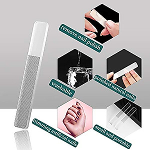 Glass Nail Shiner, Mopcoder Nail Files Polisher Professional Crystal Manicure Tools Kit for Natural Nails