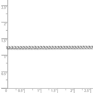 Sonia Jewels 14k White Gold 2.5mm Curb Cuban Link Chain Necklace - with Secure Lobster Lock Clasp 24"