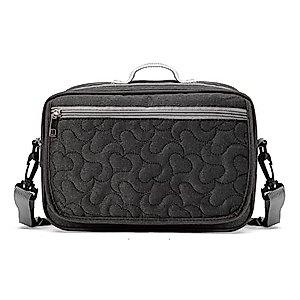 MOMIGO Baby Diaper Caddy Bag with Changing Pad - Waterproof Changing Bag Baby Stroller Bag Nursery Storage Bin for Diapers, Wipes & Toys Mini Diaper Bag for Outdoor（Black