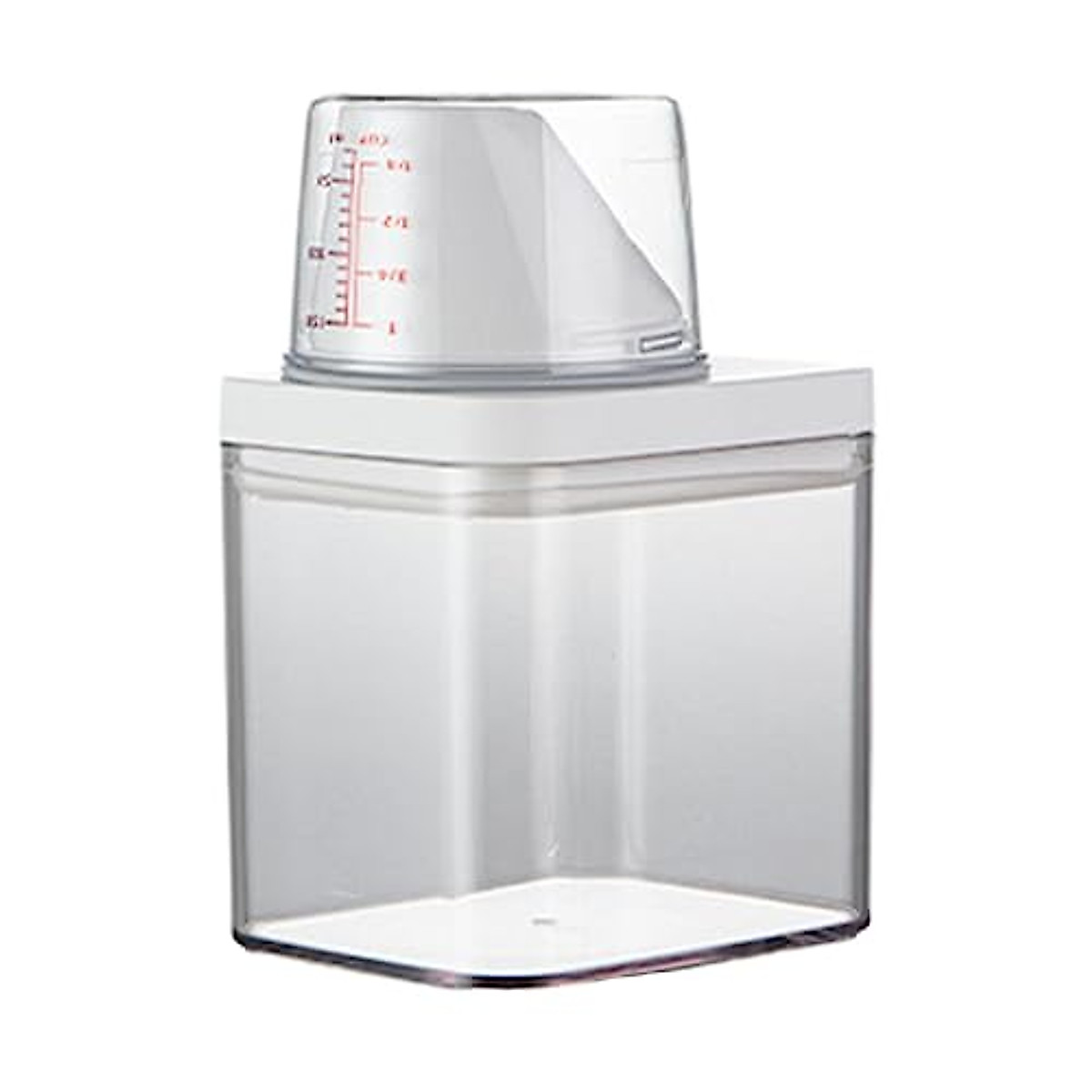 Airtight Laundry Detergent Dispenser with Measuring Cup | Clear Laundry Powder Detergent Storage Box, Washing Powder Container Storage Bucket Detergent Box