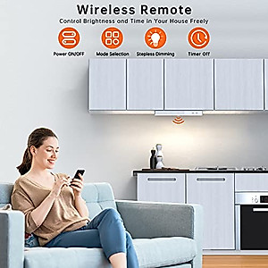 LED Closet Light with Charging Station, 30LEDs Dimmer Rechargeable Motion Sensor Under Cabinet Lighting with Remote Control, Wireless Stick-Anywhere Night Light for Wardrobe,Kitchen-6 Pcs