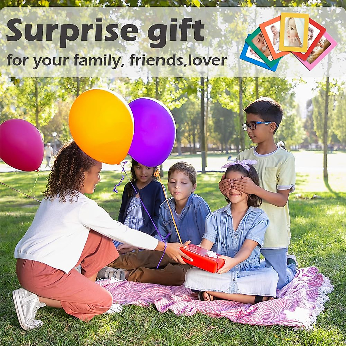 Raxwalker 12 Magnetic Photo Frames Refrigerator Magnets Holds 4x6 3.5x5 2.5x3.5 Inches Picture for Home Office School Lock Storage(Colorful)