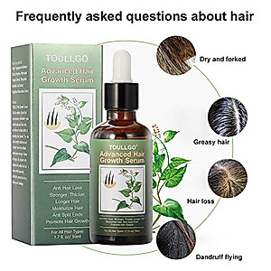 Hair Growth Serum, Hair Loss Treatments, Hair Serum, Hair Growth Oil for Thicker Longer Fuller Healthier Hair, Help Hair Follicle Growth, Prevent Hair Loss and Thinning, With Natural Vitamin Rich Trea