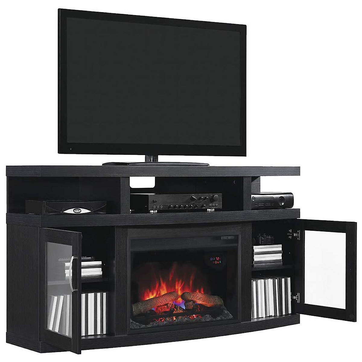 Cantilever Infrared Electric Fireplace Media Cabinet - 26MM5508-NB04
