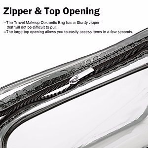 Cosywell Clear Toiletry Bag Quart Size Bag Travel Makeup Cosmetic Bag PVC Toiletries Cosmetic Pouch for Women Men 3PCS (S)