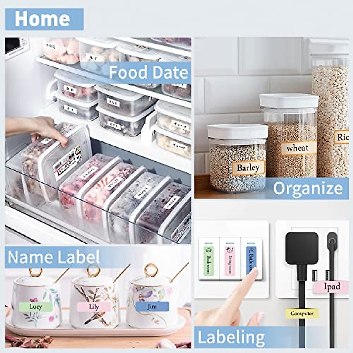 NIIMBOT Label Maker Machine with Tape D11 Portable Bluetooth Handheld Label Printer Included Multiple Templates Available for Phone Pad Easy to Use Home Office Organization USB Rechargeable-Green