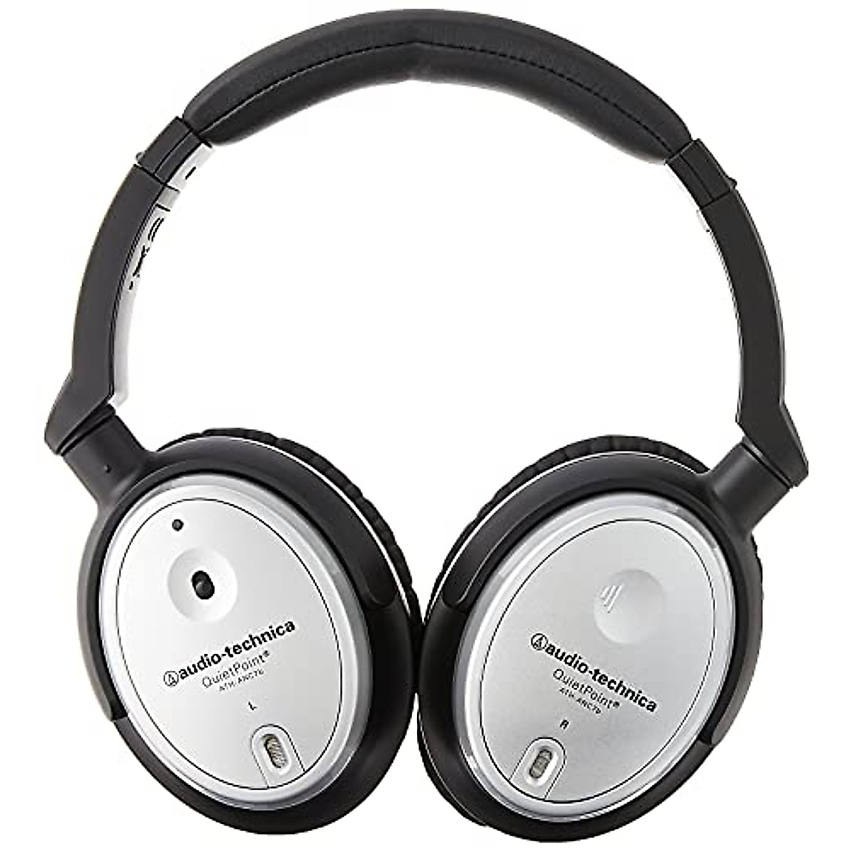 Audio-Technica ATH-ANC7b-SViS QuietPoint Noise-Cancelling Headphones with In-Line Mic & Control,Black