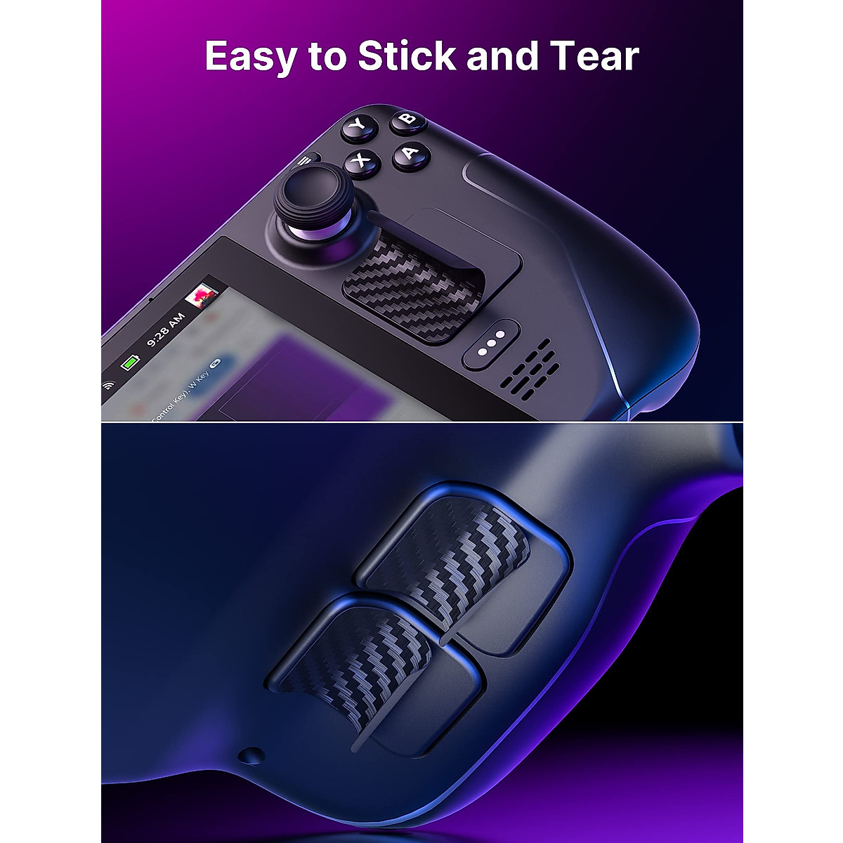 JSAUX Skin Stickers Set Compatible for Steam Deck/Steam Deck OLED, Steam Deck Anti-Slip Grip Stickers, Steam Deck Touchpad Protector, Steam Deck Thumb Grip Caps, Touch Front & Back Protector Set