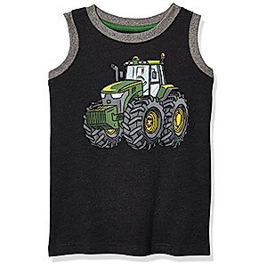 John Deere boys Toddler Boys' Tractor Muscle Tee T Shirt, Heather Grey, 3 US
