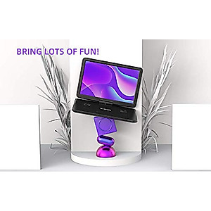 17.5" Portable DVD Player with 15.6" Large HD Screen, 6 Hours Rechargeable Battery, Support USB/SD Card/Sync TV and Multiple Disc Formats, High Volume Speaker,Black+ Purple