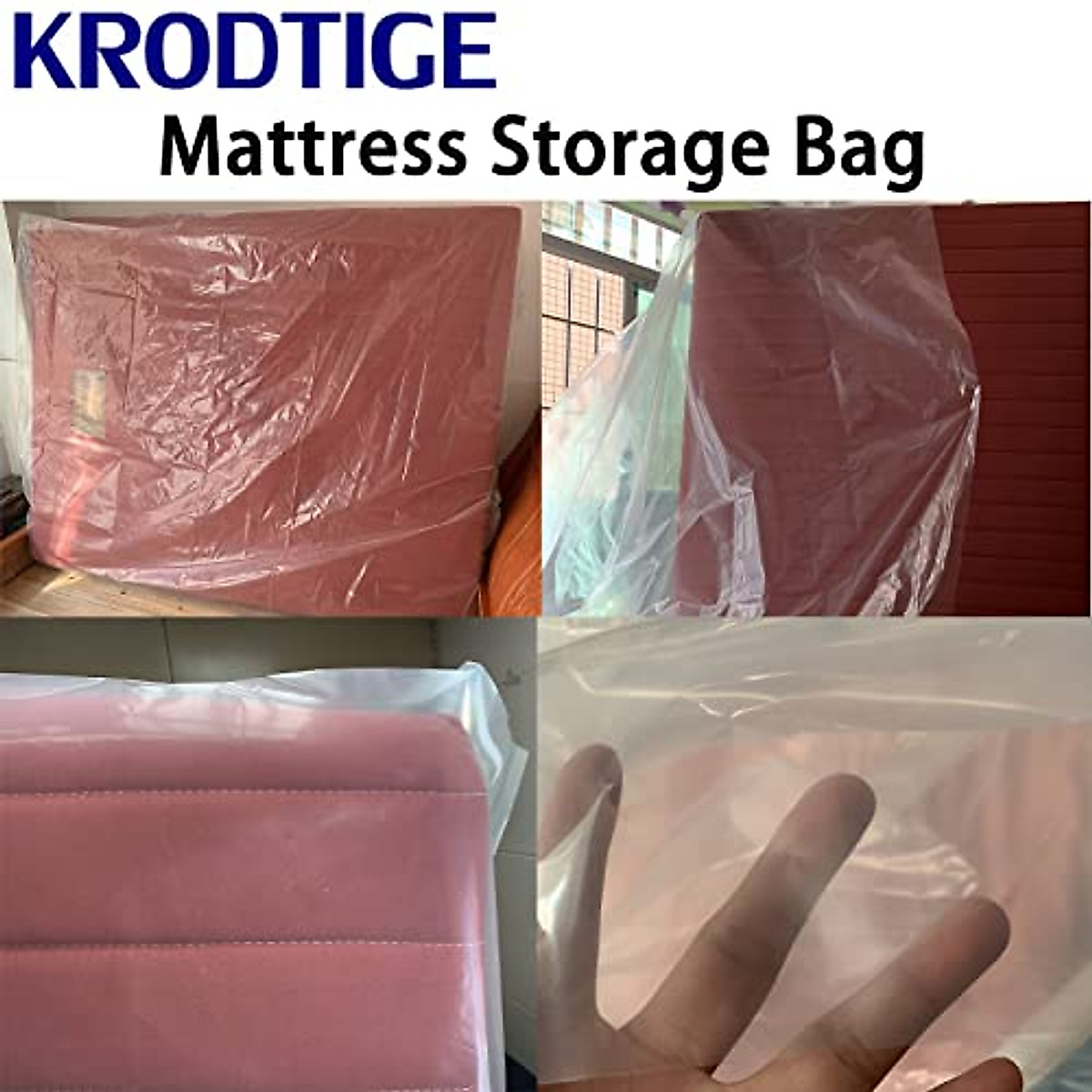 Krodtige Crib Mattress Storage Bag,4 Mil Heavy Duty Crib Mattress Plastic Bag for Moving, Renovating and Storage Applications-Protect & Preserve Your Crib Mattress (No Vent-Hole,1 Pack)
