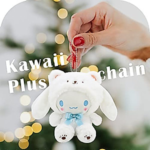 COAQAC Kawaii Cartoon White Bear Cross-Dressing Series Plush,Soft Plush Doll Cute Soft Toys, Plush Pillow Stuffed Animals Toy Birthday Gifts for Girls Kids (White Bear-D, 7.8in)