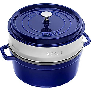 Staub Cocotte with Steamer Round 26cm Dark Blue