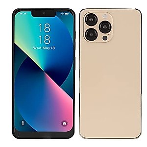 iP13 Pro Unlocked Smartphone for 11, 6.2 FHD Unlocked Cell Phone, Face Unlock, 4GB 64GB, Dual SIM, 7000mAh, Dual Camera, T Mobile,for Support (Gold)