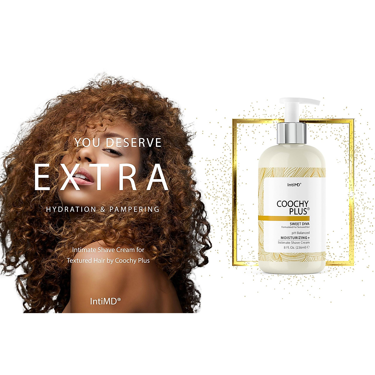 Coochy Plus Intimate Shaving Cream SWEET DIVA For Afro Natural Texture Hair With HydroLock & Moisturizing+ Formula – Prevents Razor Burns & Bumps, In-Grown Hairs, Itchiness 8oz