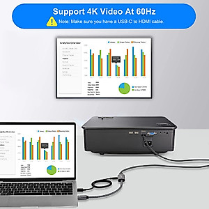 HDMI Male to USB-C Female Cable Adapter with USB C Power Cable,Uni-Directional HDMI (source) to Type C 3.1 (display) Converter,4K 60Hz Thunderbolt 3 Adapter for MacBook Pro,Microsoft Surface,Xreal Air