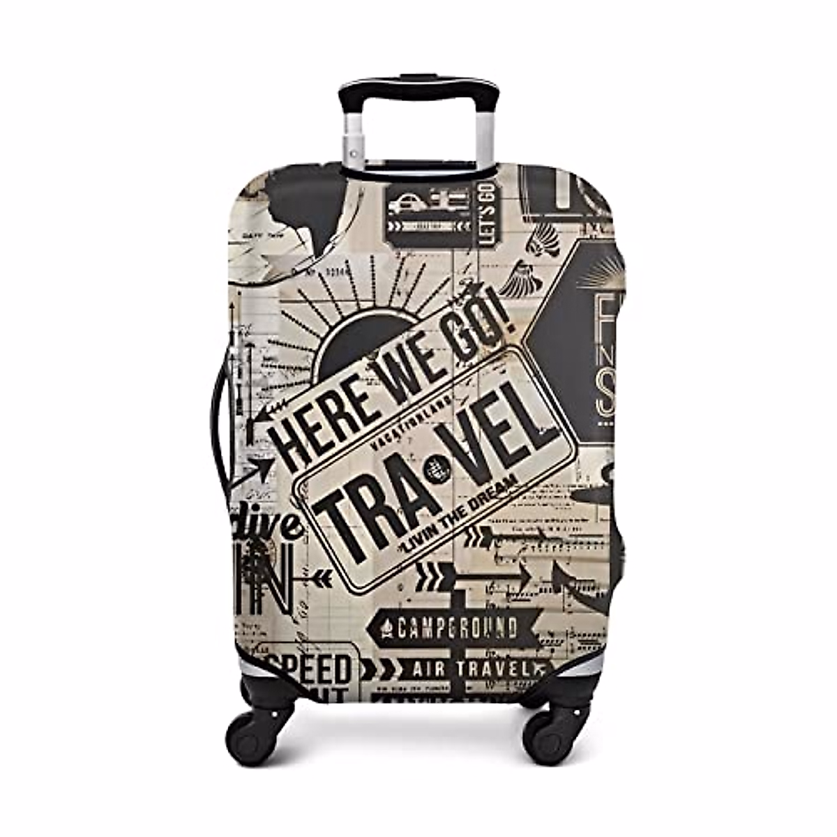 Xidingyue Luggage Cover Washable Travel Suitcase Protector Spandex Luggage Cover Fit 22-24 Inch Luggage - - Here we go Travel