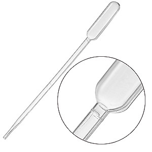 uxcell 20 Pcs Plastic Disposable Pipettes 0.5ml, Clear Transfer Pasteur Pipettes, 112mm Length, Liquid Dropper for Lab