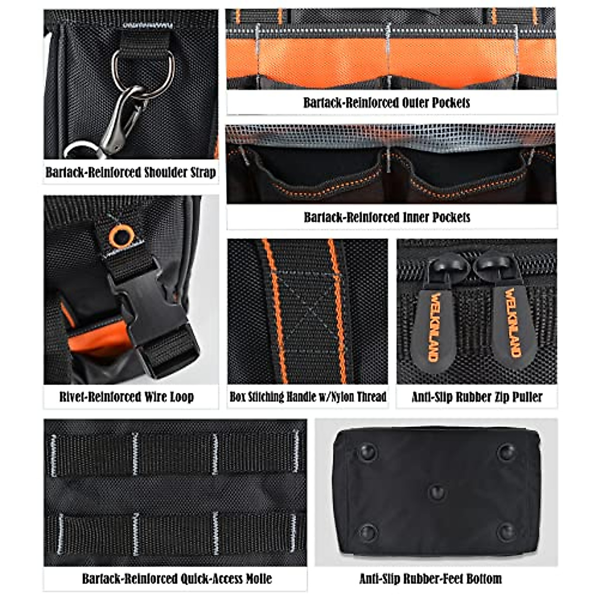 16" Tool Bags, 34-Pockets Tools bag, Heavy Duty tool bag, Open top tool bag, HVAC tool bag, Electrician tool bag, Tool bag organizer, Drill bag, Tool bags for electricians, Tool bags for construction