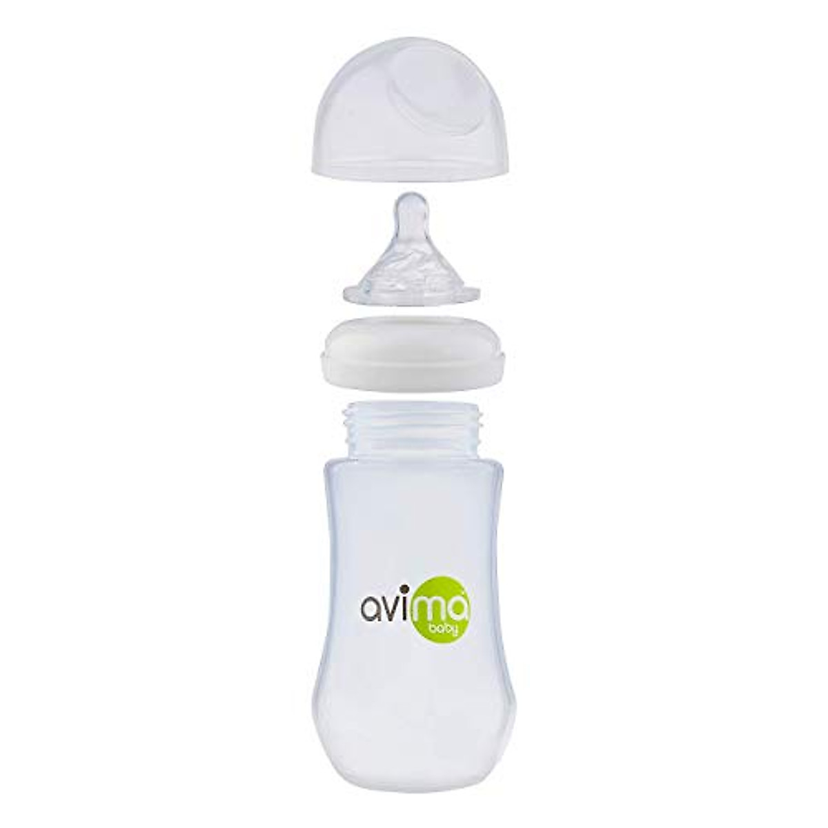 Avima 12 oz Anti Colic Infant Bottles, BPA Free, Wide Neck with Fast Flow Nipples (Set of 3)
