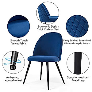 Homedot Dining Table Set for 4,Stylish Table with Strong Metal Legs & Modern Dining Chair Armlss Beautiful Home Chair Indoor Velvet Accent Chair with High Back Design,Perfect for Dining Room