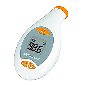 Veridian Healthcare Temple & Underarm Thermometer | Infrared Measurements | Fast 4-Second Readout | Fever Alert | Backlit Display | Programmable Timer | 1-Year Warranty