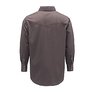 Titicaca FR Shirt for Men Pearl Snaps Flame Resistant 100% C 7.5oz Gray Welding Shirt