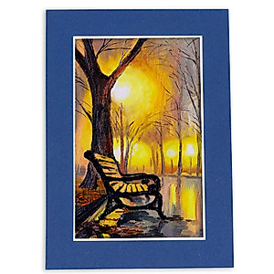 14x18 Mat Bevel Cut for 12x16 Photos - Acid Free Bottle Blue Precut Matboard - For Pictures, Photos, Framing - 4-ply Thickness