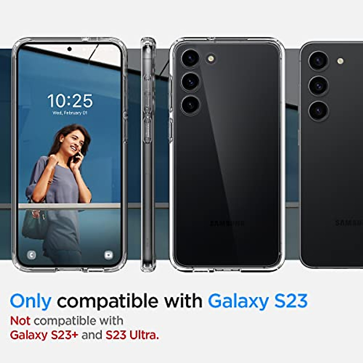 Spigen Ultra Hybrid Designed for Galaxy S23 Case (2023) - Crystal Clear