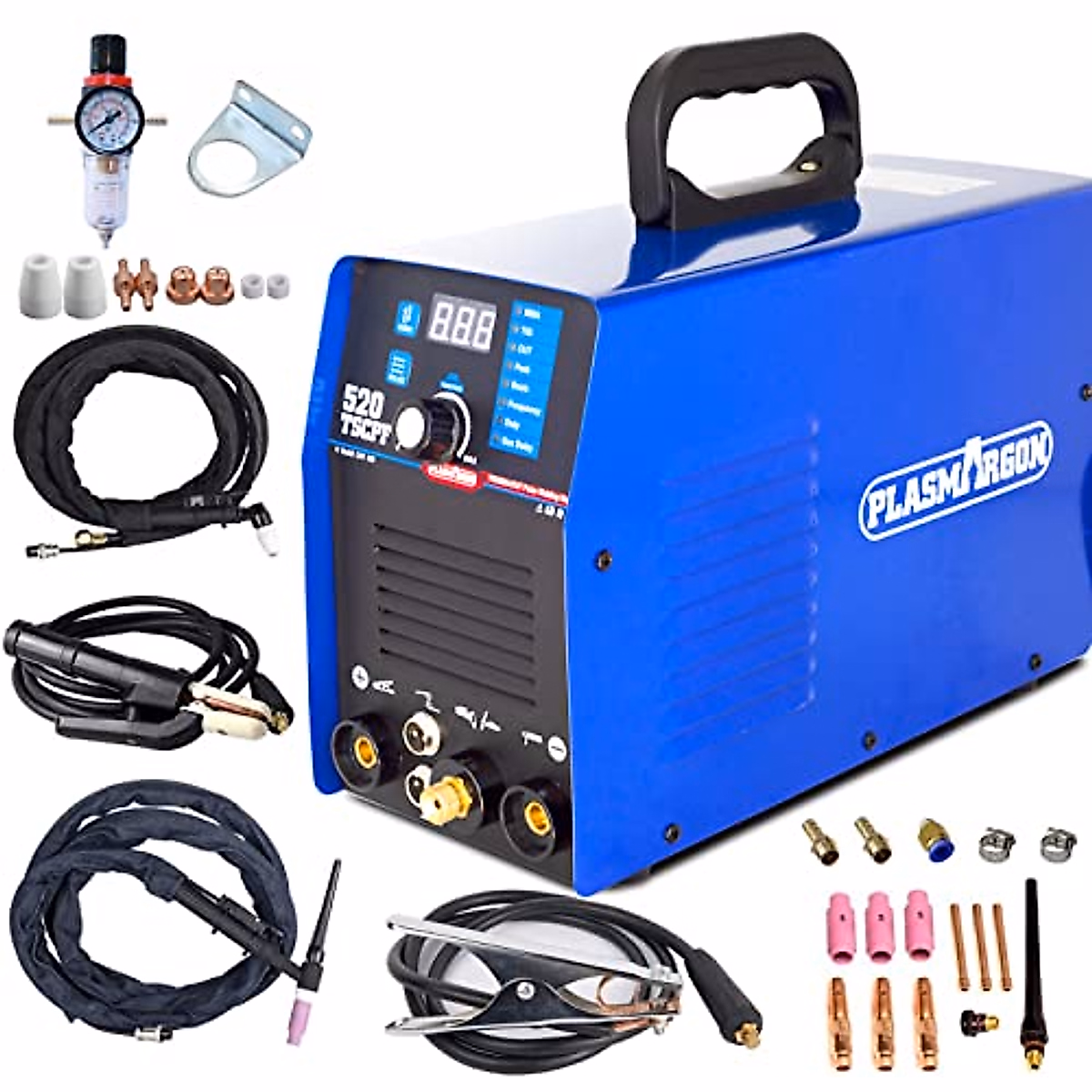Plasma Cutter Welder Combo Pulse TIG Welder Stick Welder 3 in 1 Welding Machine, 50A Plasma Cutting, 200A TIG Welding (Pulse), Arc/MMA Welder More Stable Arc Dual Voltage 110V/220V 520TSCPF
