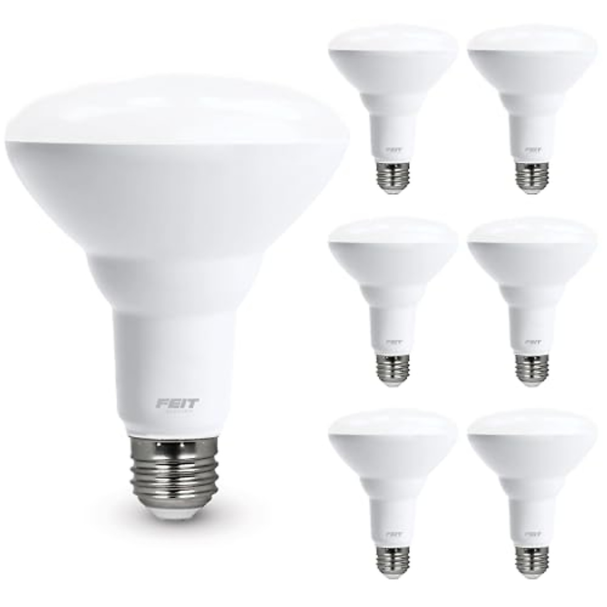 Feit Electric LED BR30 Light Bulbs, 65W Equivalent, Dimmable, 10 Year Life, 650 Lumens, 2700K Soft White, E26 Base Recessed Can Light Bulbs, Flood Light Bulbs, Damp Rated, 6 Pack, BR30/DM/10KLED/6