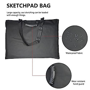 LUKEO Art Portfolio Tote Bag Waterproof Artist Carrying Case Poster Board Storage Drawing Supplies