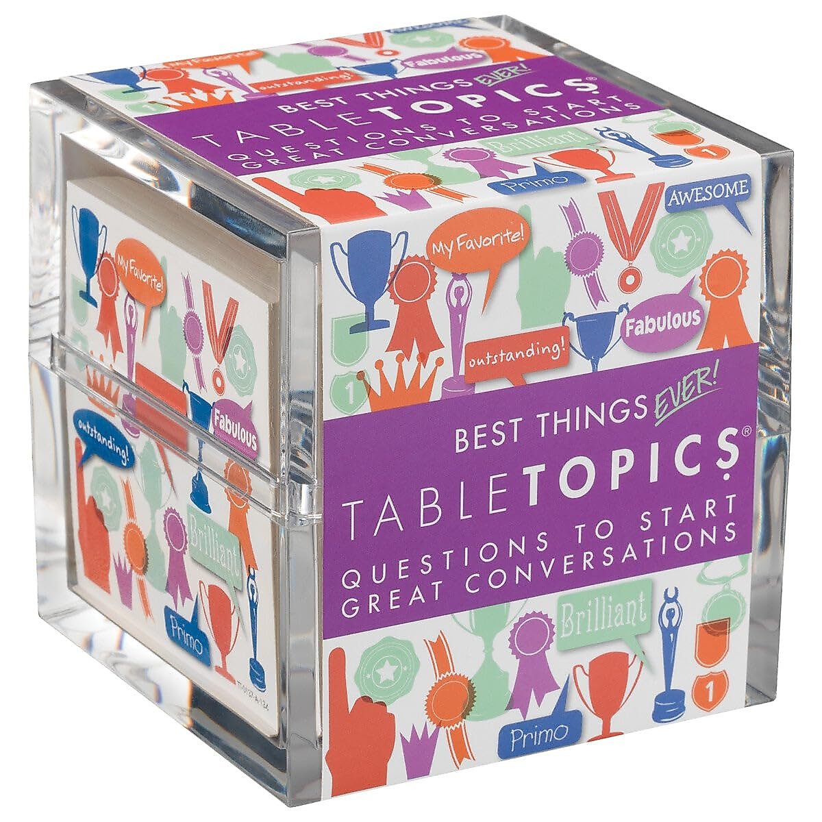 TableTopics Best Things Ever - 135 Fun Conversation Cards, Use as Ice Breakers, Get to Know More About People Close to You, Share Your Favorites
